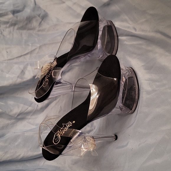 Pleaser | Shoes | Clear Pleaser Heels With Cutout Of Platform | Poshmark